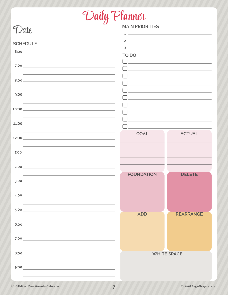 10 Free Printable Daily Planners Free Printable Worksheet