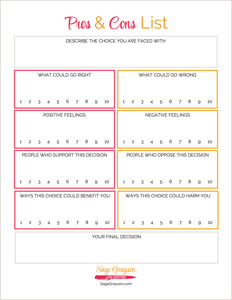 Free Printable Worksheet Pros And Cons List Sage Grayson Life Editor Free Printable Worksheet Pros And Cons List Sage Grayson Life Editor
