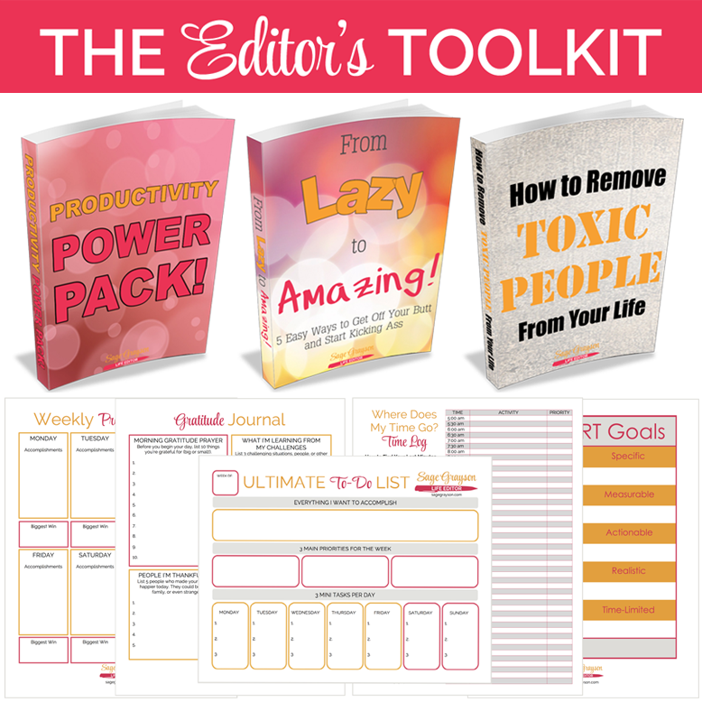 New! Dozens of Freebies in the Editor's Toolkit - Sage Grayson, Life Editor