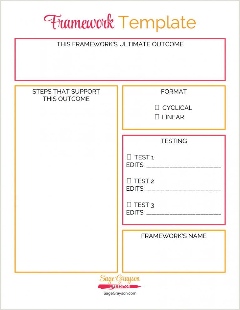Printable Worksheet to Help You Simplify Your Life With Frameworks ...