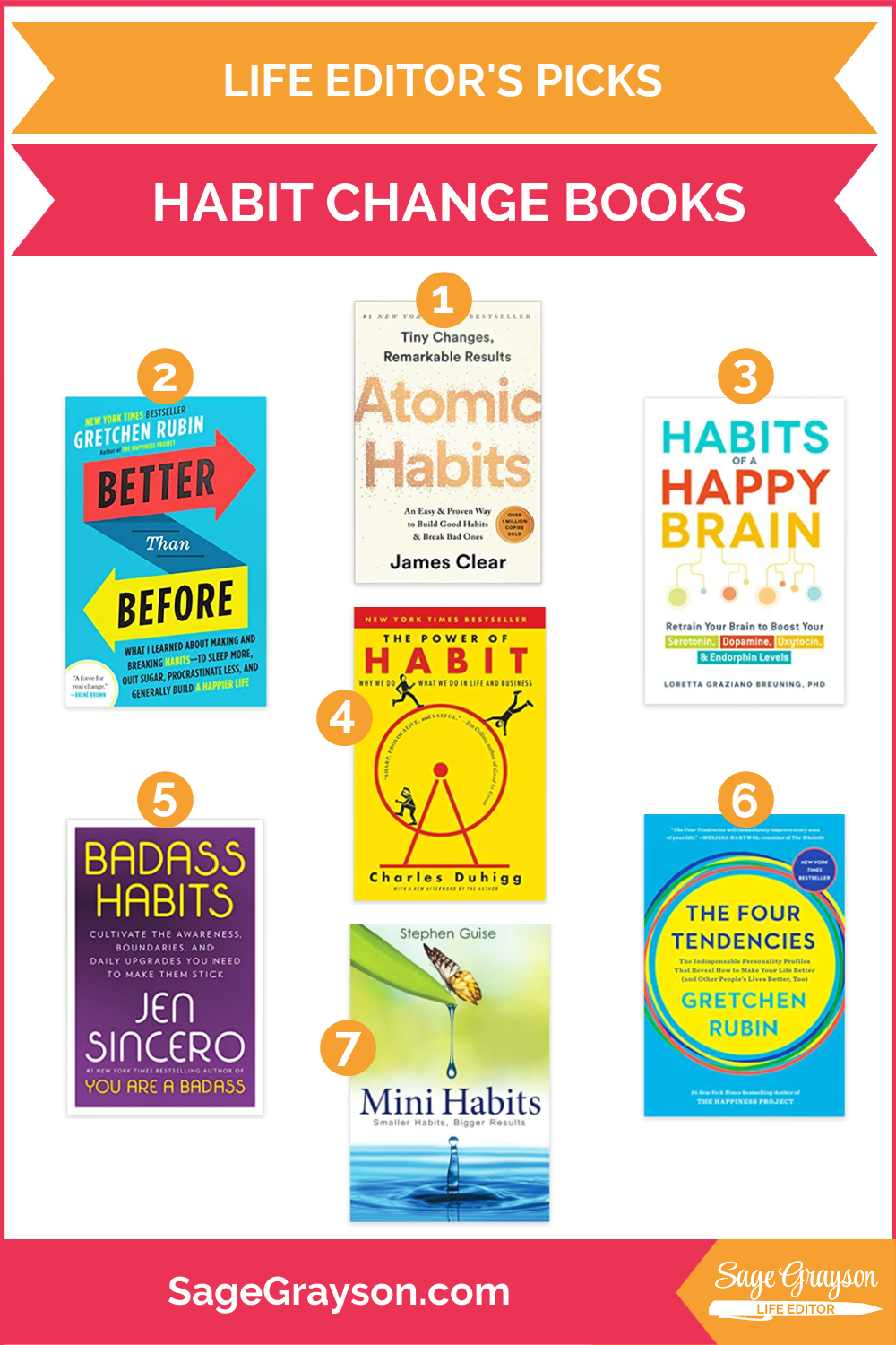 Life Editor Picks: Habit Change Books - Sage Grayson, Life Editor